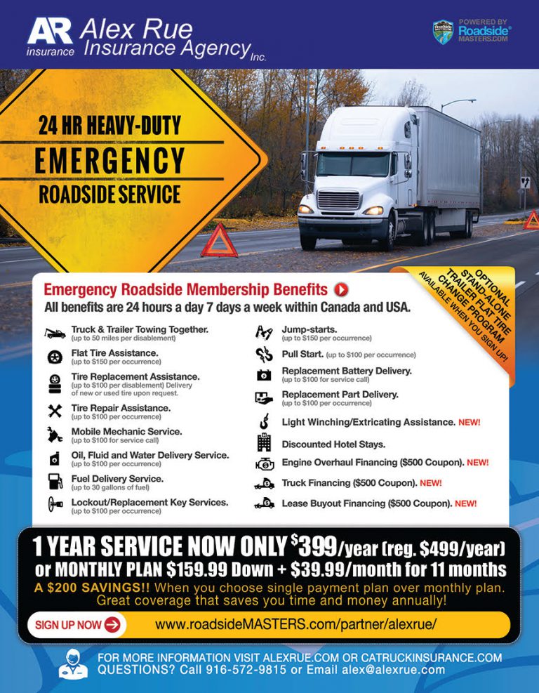 Truck Roadside Assistance – CA Truck Insurance